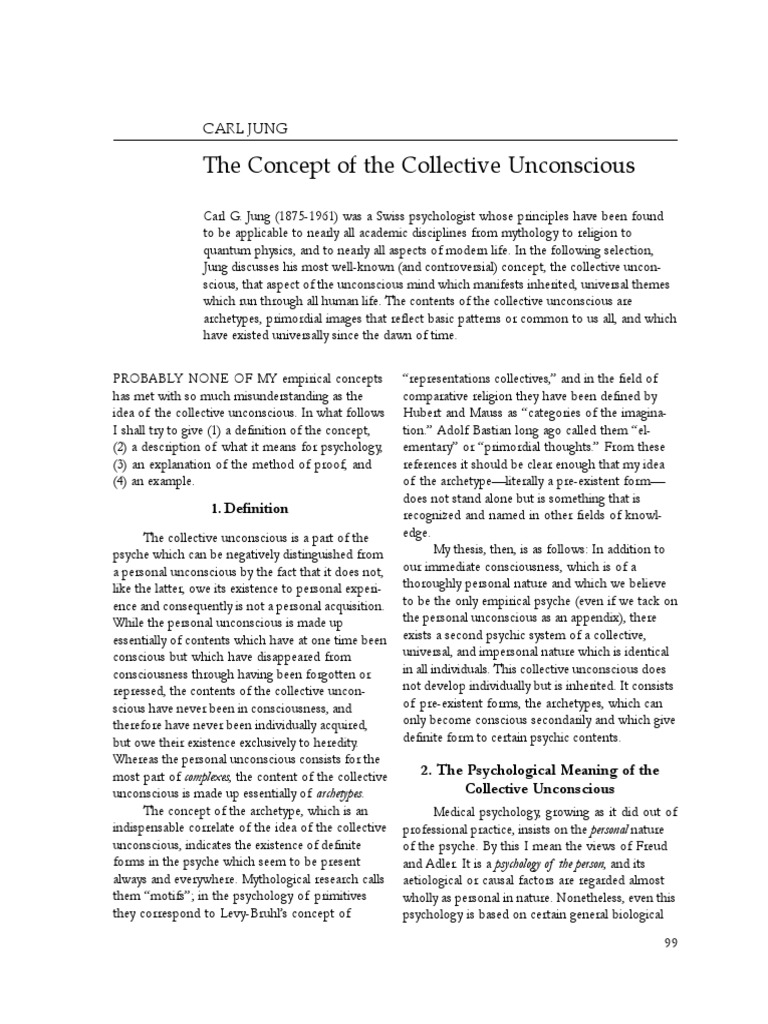 The Concept of The Collective Unconscious | PDF | Unconscious Mind | Consciousness