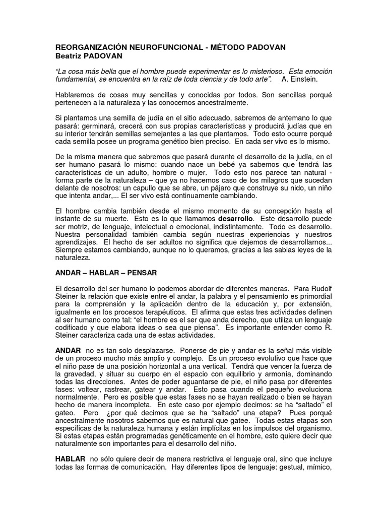 Metodo Padovan | PDF | Homo Sapiens | Inteligencia