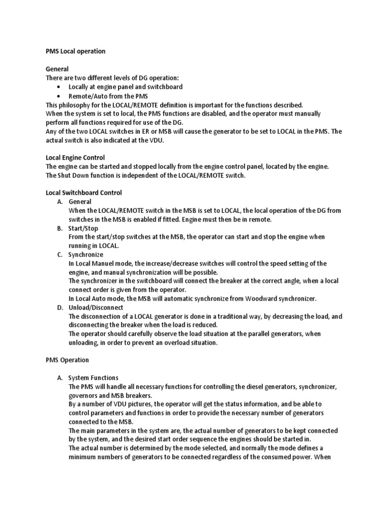 PMS Local Operation | PDF | Switch | Manufactured Goods
