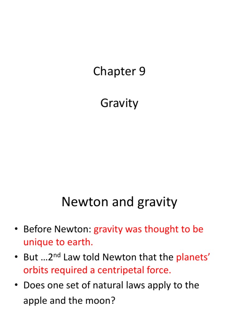 Physics 101 Chapter 9 Gravity | PDF | Newton's Law Of Universal ...