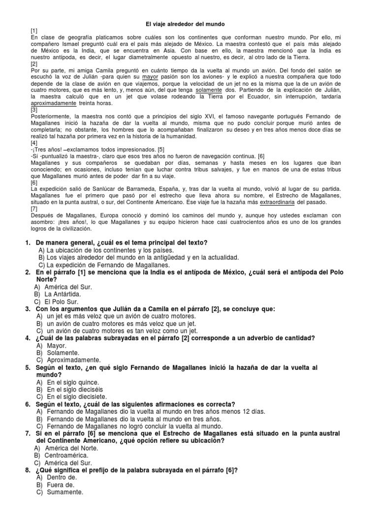 El viaje alrededor del mundo 6 grado primaria.docx | Tierra