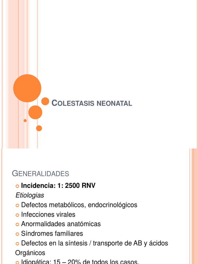 Colestasis Neonatal: Diagnóstico y Tratamiento | PDF | Sistema exocrino ...