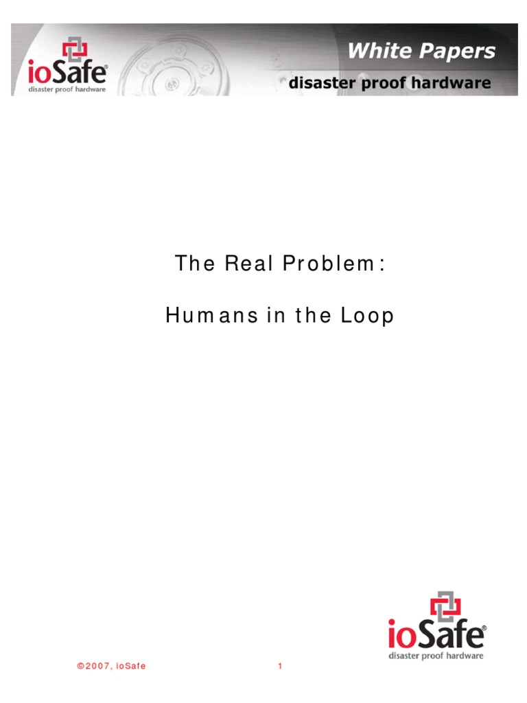 Humans in The Loop White Paper IoSafe | PDF | Backup | Reliability Engineering