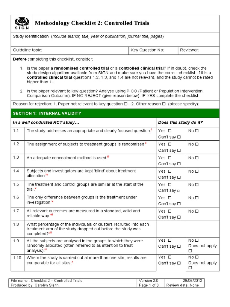 Cek List RCT | PDF | Randomized Controlled Trial | Medicine