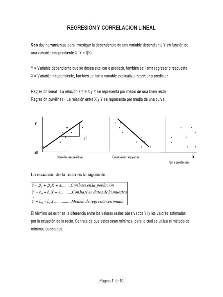 Regresion y Correlacion Lineal | PDF | Correlación y dependencia | Análisis de regresión