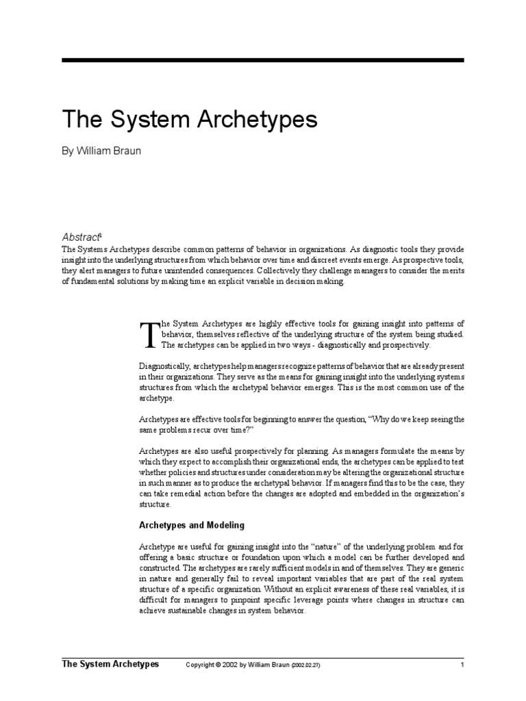 System Archetypes | PDF | Goal | Competition