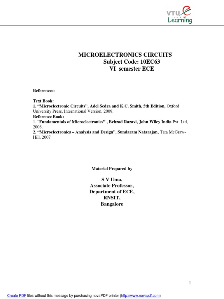 Microelectronic Circuits | PDF