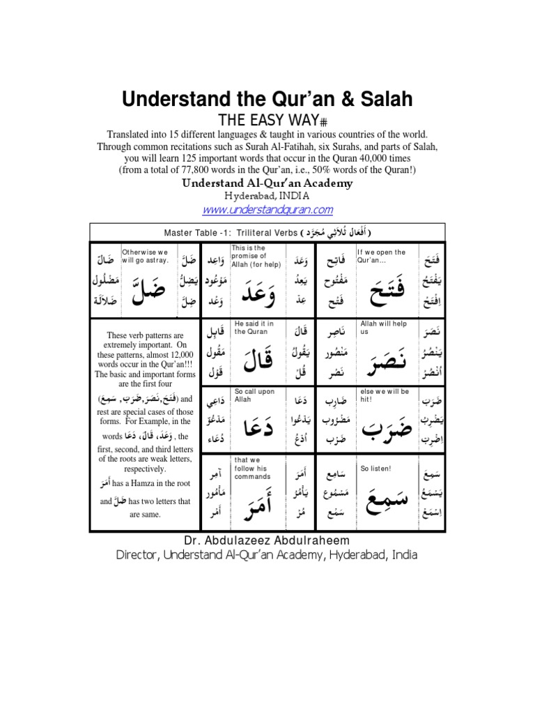 Understand Quran TextBook and Work Book | PDF | Foreign Language Studies
