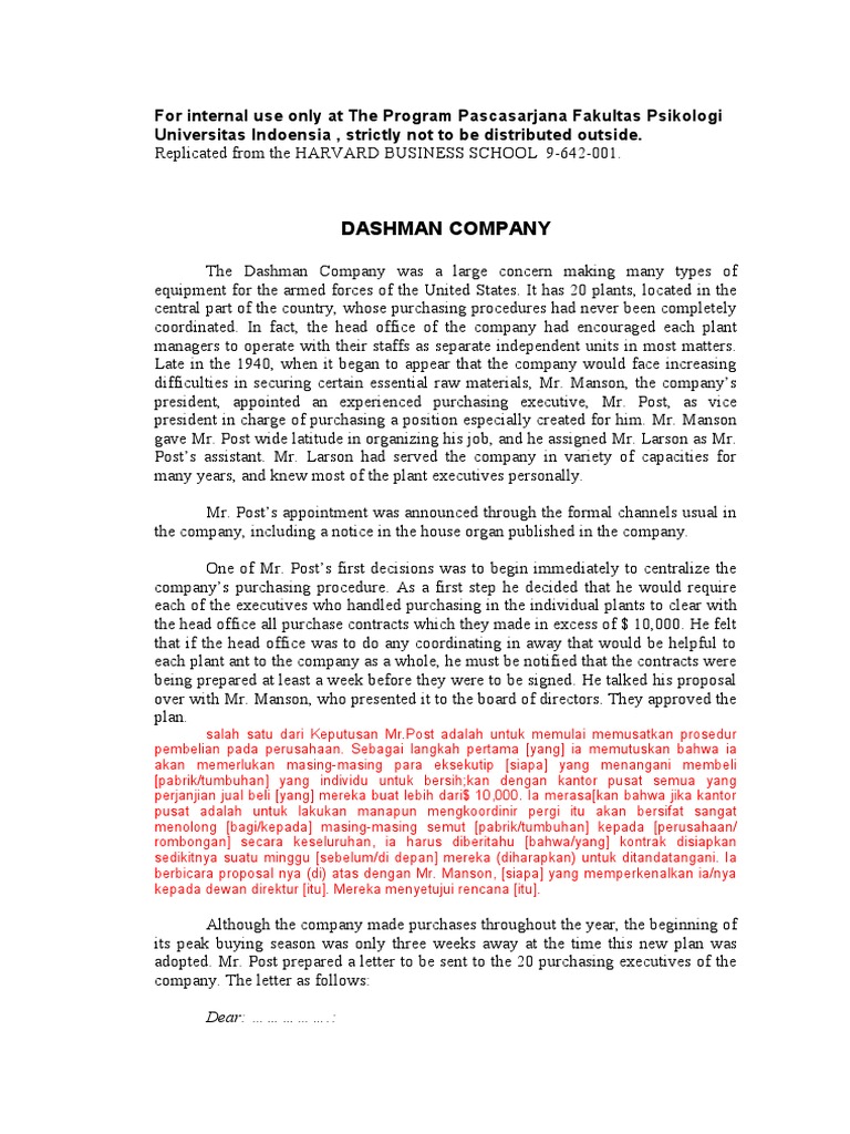 Case Study Dashman Umb | PDF | Business