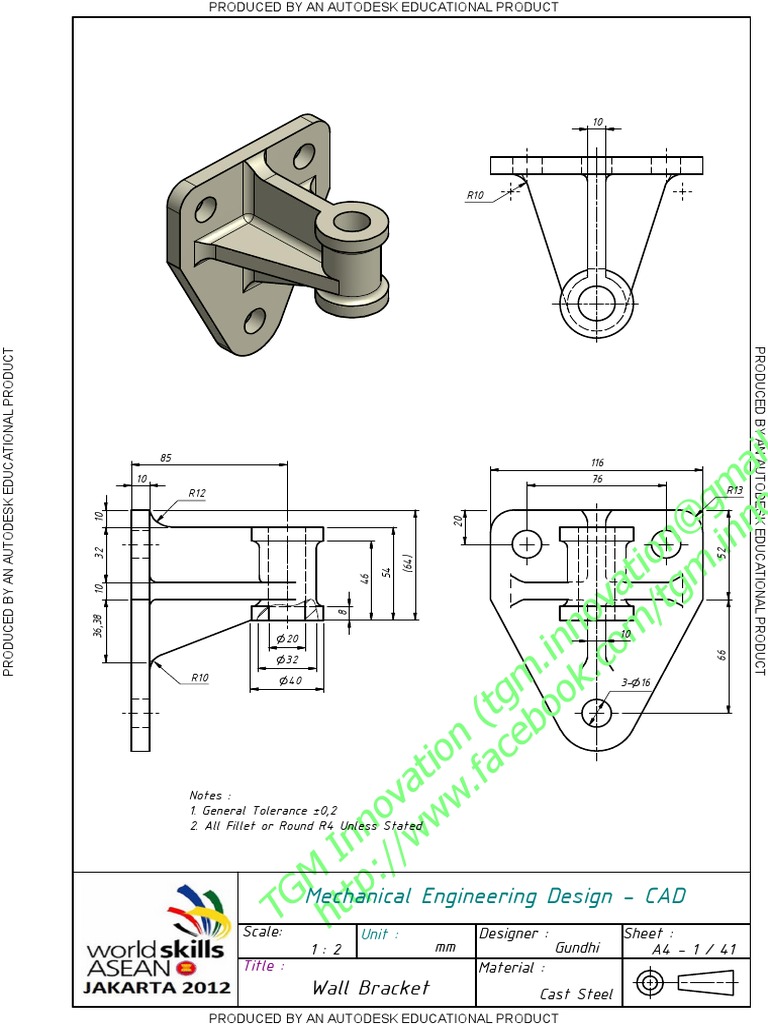 CAD Drawings for Mechanical Parts | PDF | Art | Computers