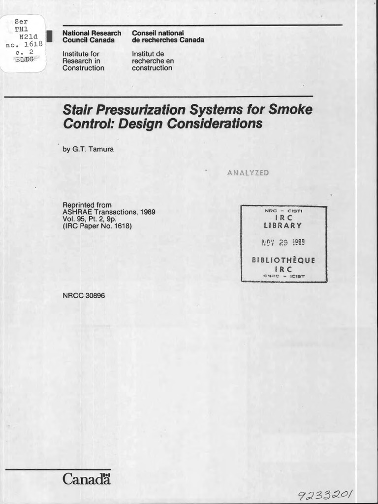 Stair Pressurization Systems Overview | PDF | Duct (Flow) | Ventilation ...