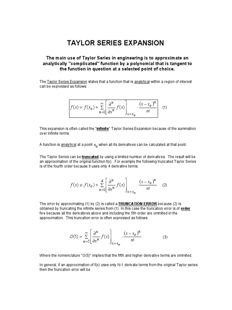 Taylor Series | PDF | Summation | Series (Mathematics)