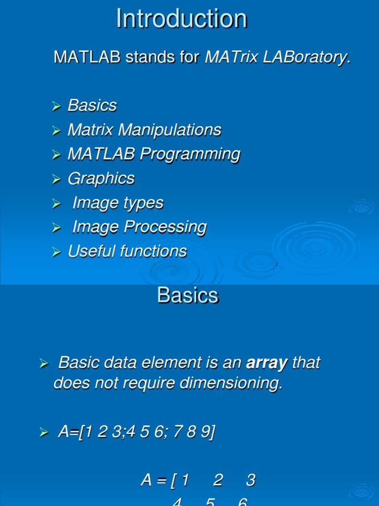 Introduction Tom at Lab | PDF | Matlab | Matrix (Mathematics)