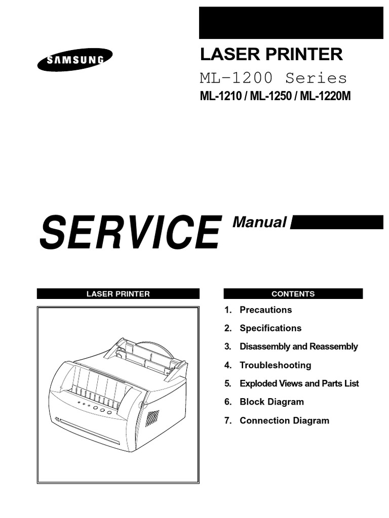 Samsung ML-1210 Service Manual | PDF | Printer (Computing ...