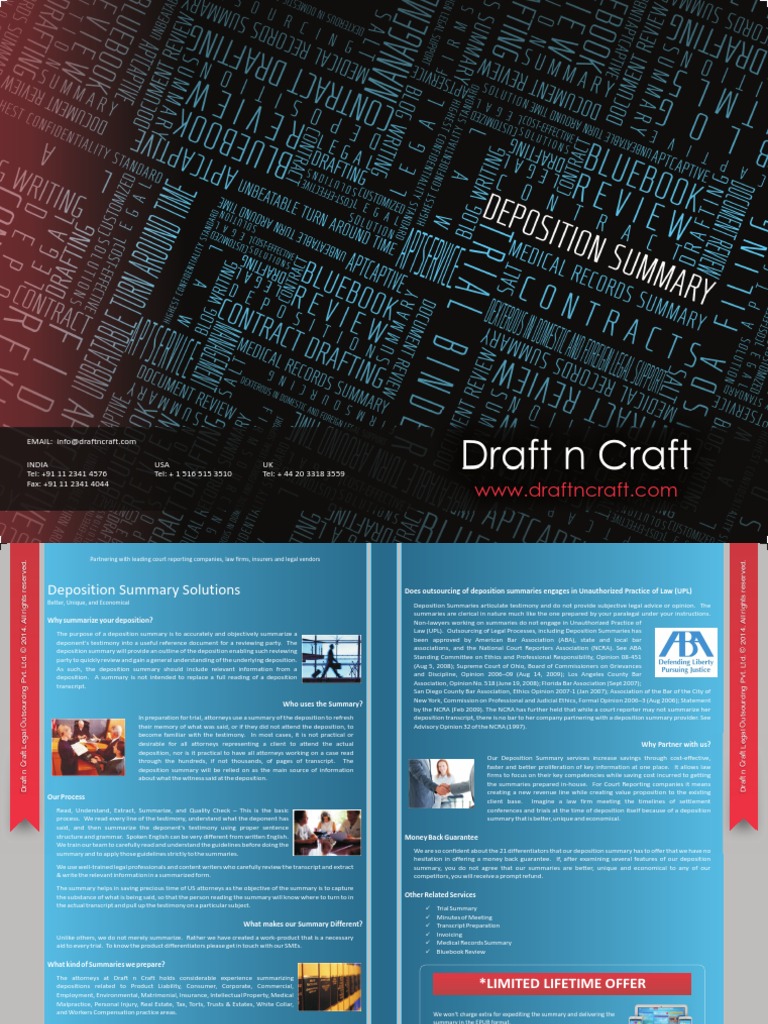 Deposition Summary Basic - Write Up | PDF | Deposition (Law) | Social ...