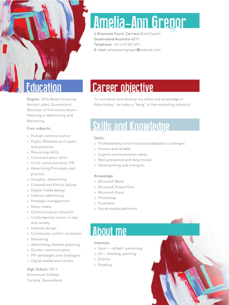 Amelia Resume Resize | PDF