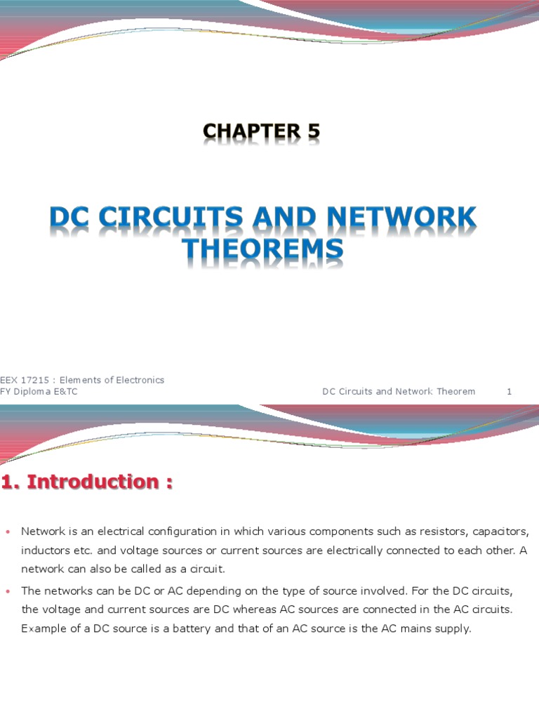 DC Circuits and Network Theorems | Download Free PDF | Electrical Network | Direct Current