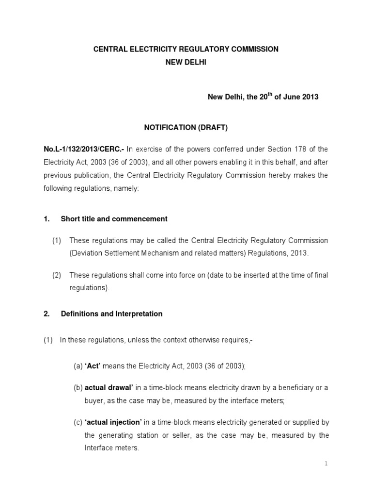 Central Electricity Regulatory Commission New Delhi | Download Free PDF ...