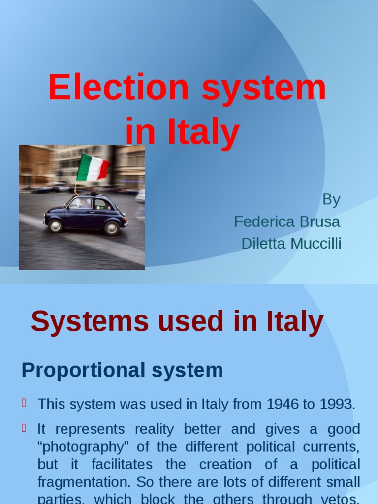 Election System in Italy | PDF | Voting System | Parliamentary Procedure