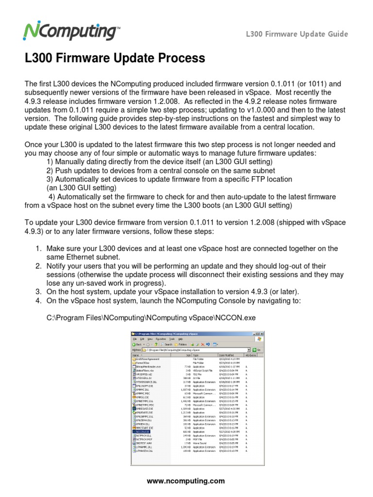 Ncomputing L300 Firmware Update Manual | PDF | Computer Engineering | Computing