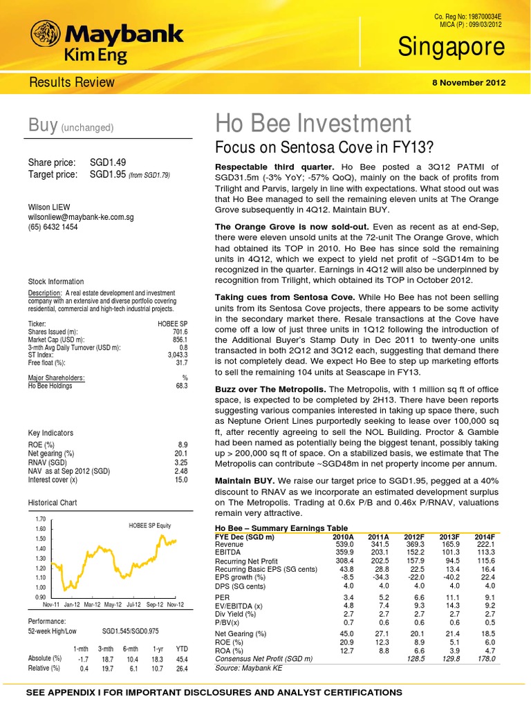Ho Bee - Kim Eng | PDF | Securities Research | Securities (Finance)