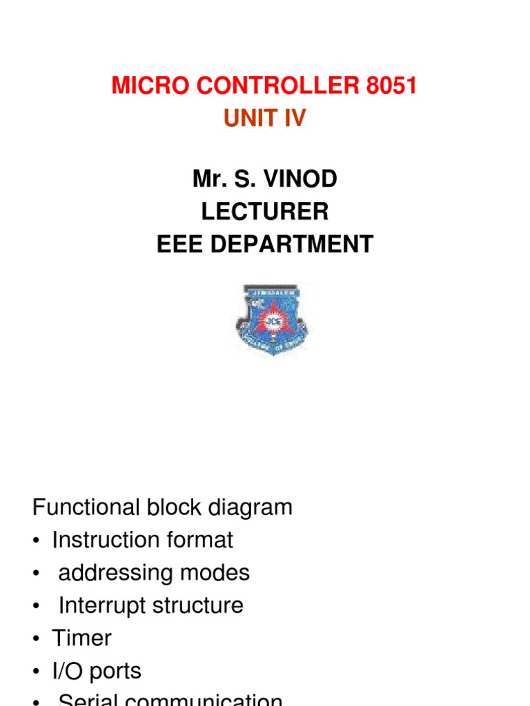 Unit-4.ppt Microcontroller | PDF | Microcontroller | Instruction Set