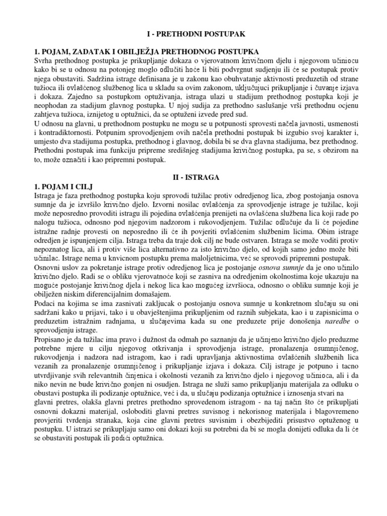 KRIVIČNO PROCESNO PRAVO - Posebni Dio (Skripta) | PDF