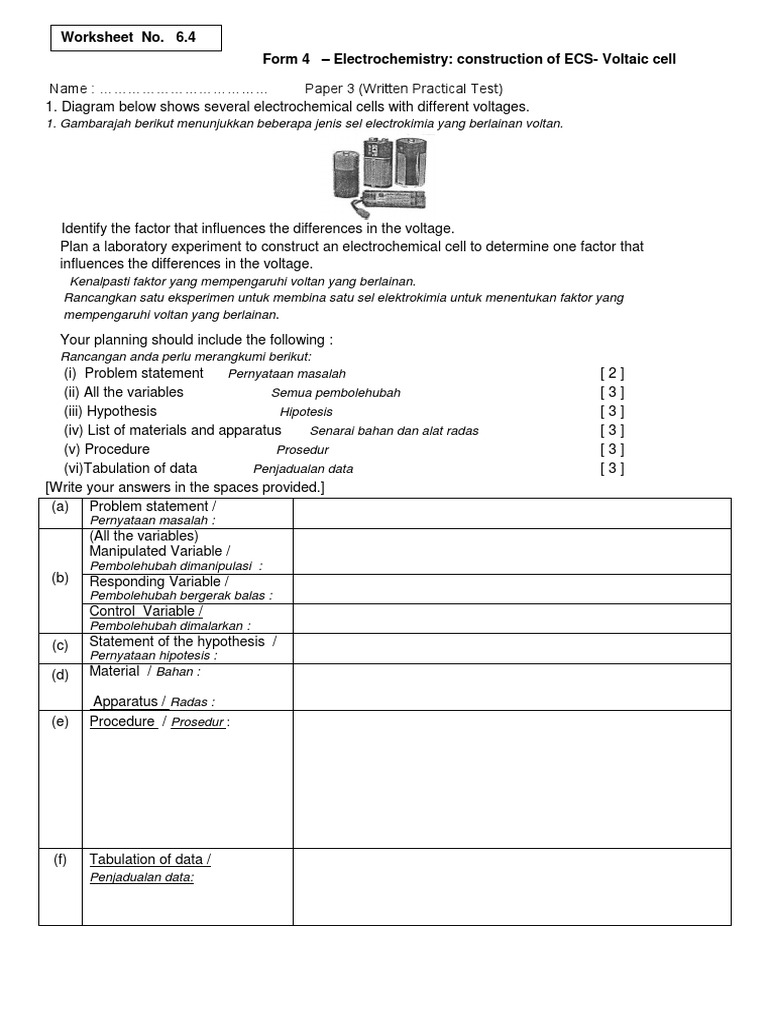 Electrochemical Cell Voltage Experiment | PDF | Science & Mathematics