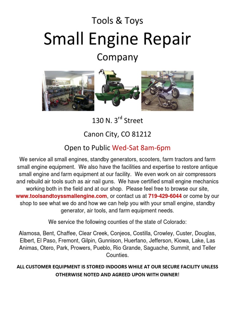 Mobile Small Engine Repair Services | PDF | Machines | Mechanical ...