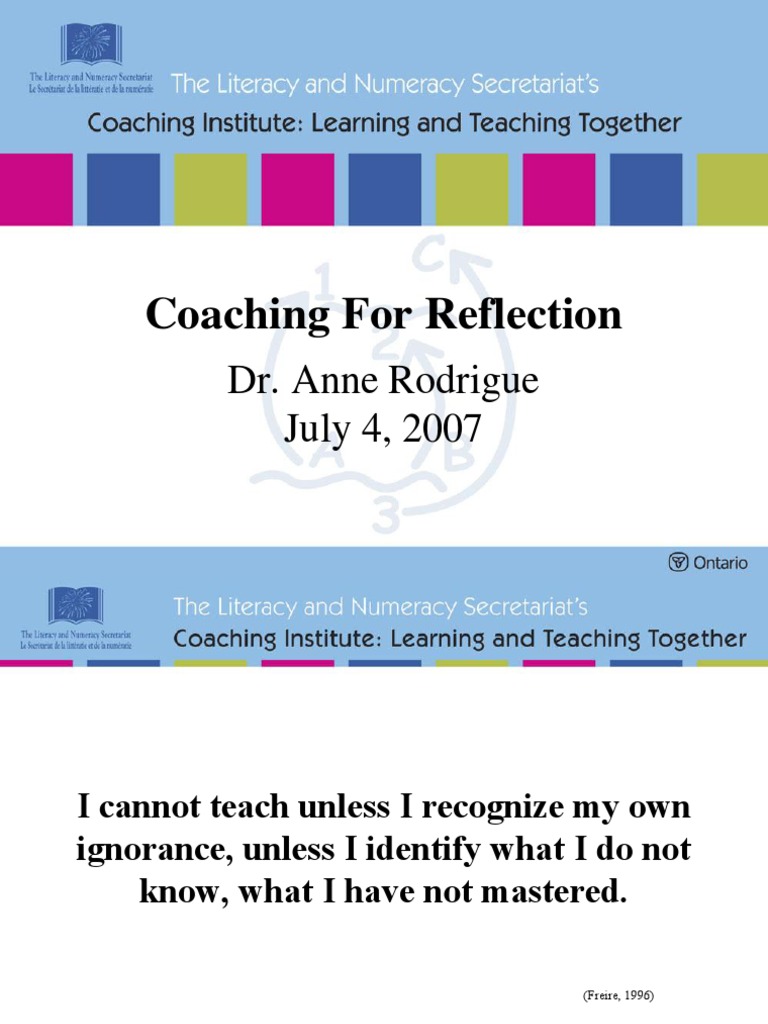 Coaching Reflection by DR Anne Rodrigue | PDF | Reflective Practice ...