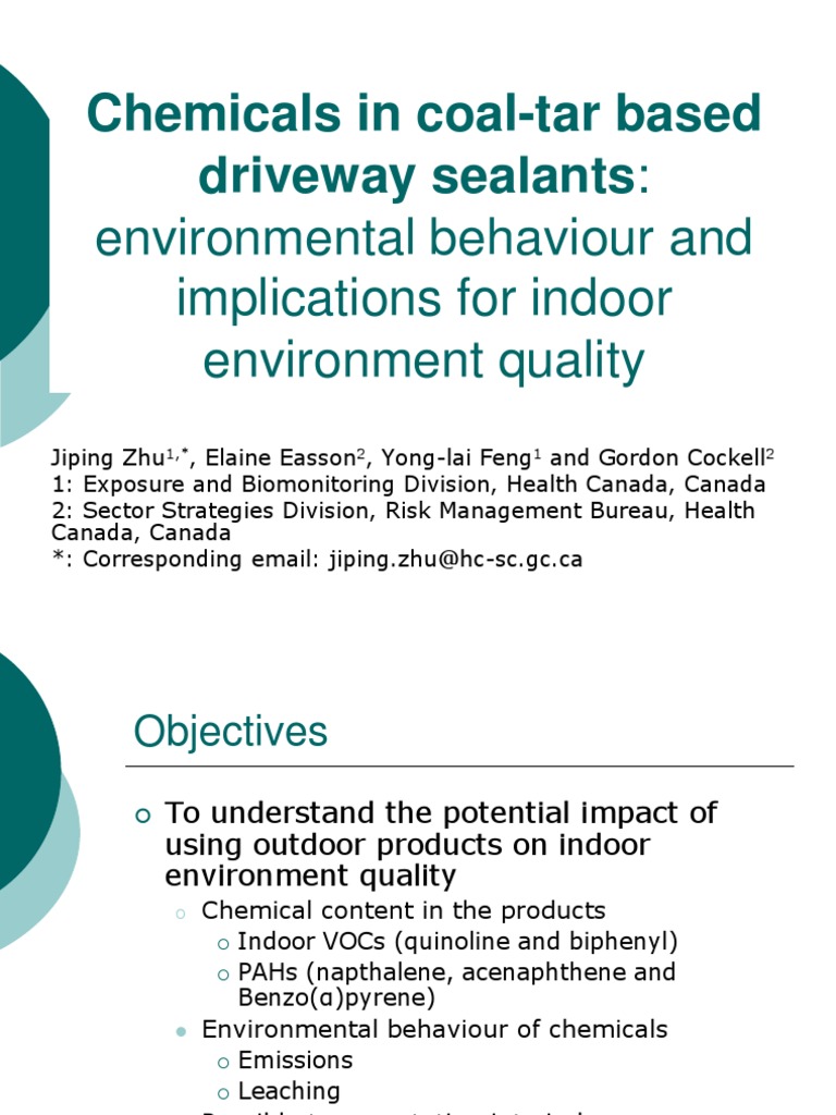 Coal-Tar Sealants: Indoor Air Quality Risks | PDF | Polycyclic Aromatic ...