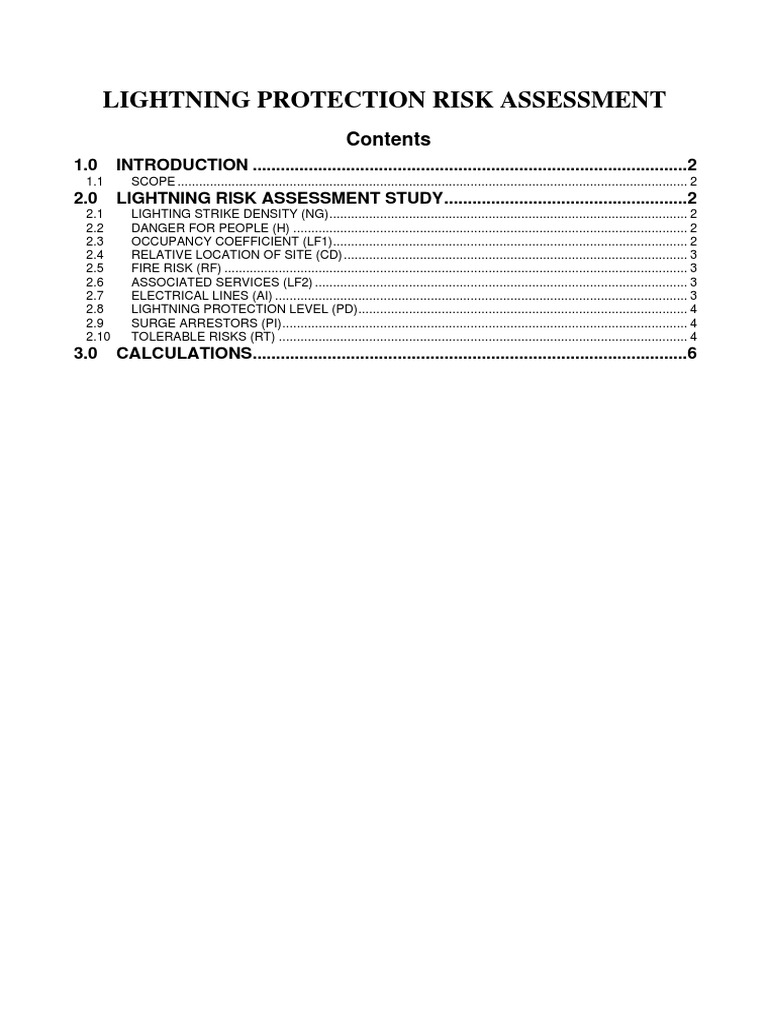 Lightning Protection Risk Assessment NEW | PDF | Lightning | Risk