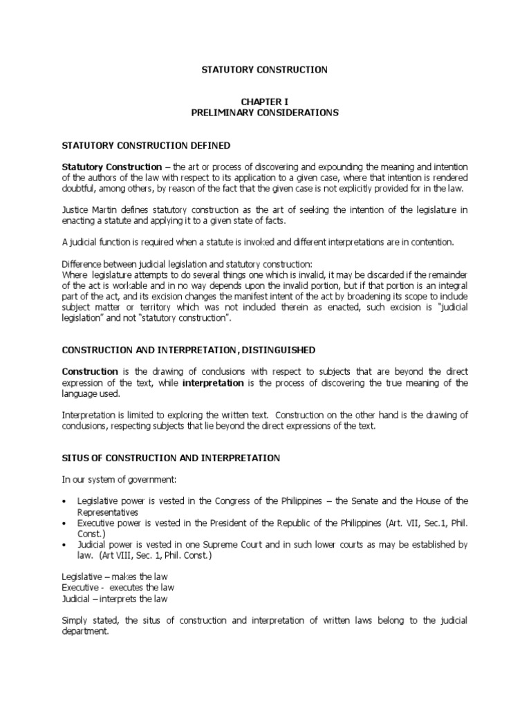 Understanding Statutory Construction | PDF | Statutory Interpretation ...
