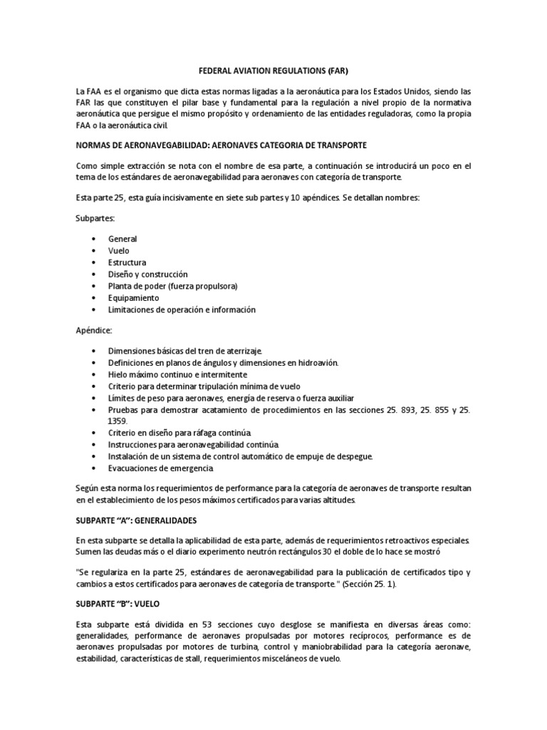 Far 25 | PDF | Avión | Aeronáutica