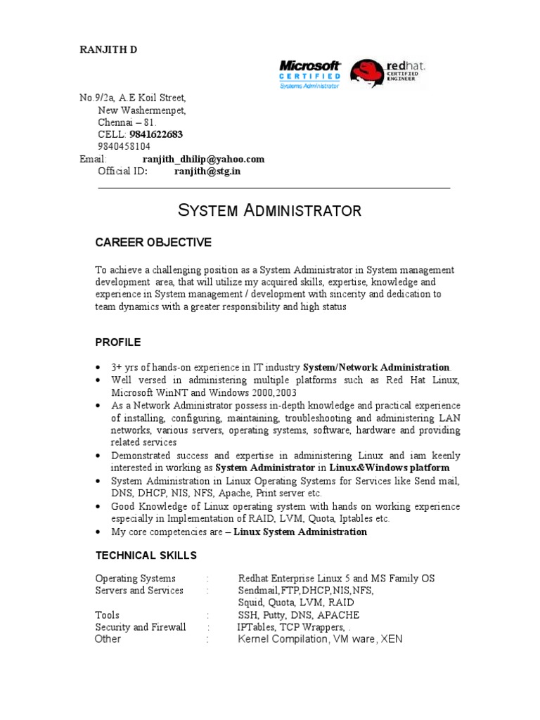 System Administrator | PDF | Linux | Microsoft Windows