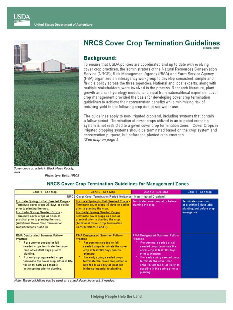 NRCS Cover Crop Termination Guidelines: Background | PDF | Crop ...