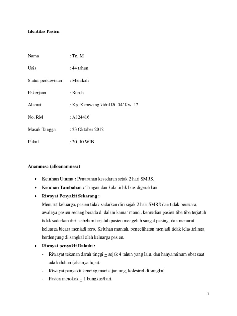 Laporan Kasus Stroke Hemoragik | PDF