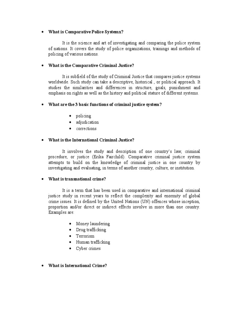 What Is Comparative Police System X) | PDF | Human Trafficking ...