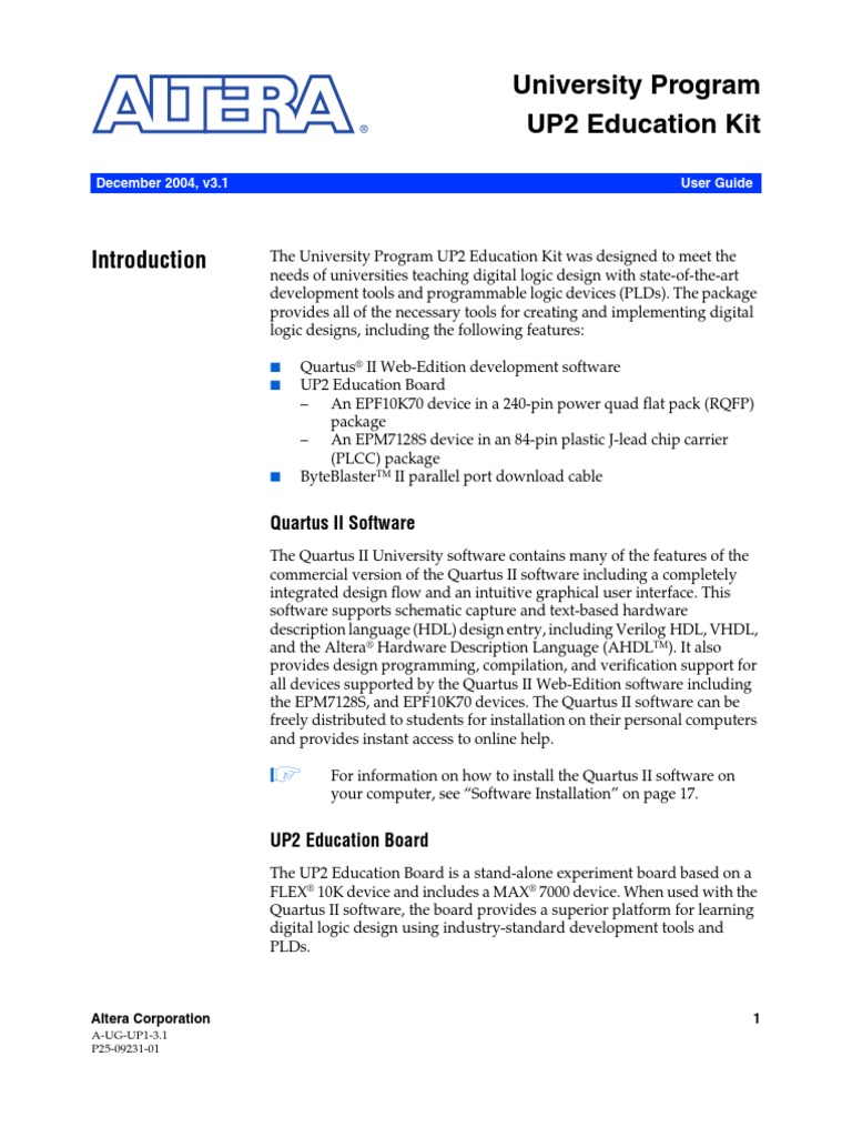 University Program UP2 Education Kit | PDF