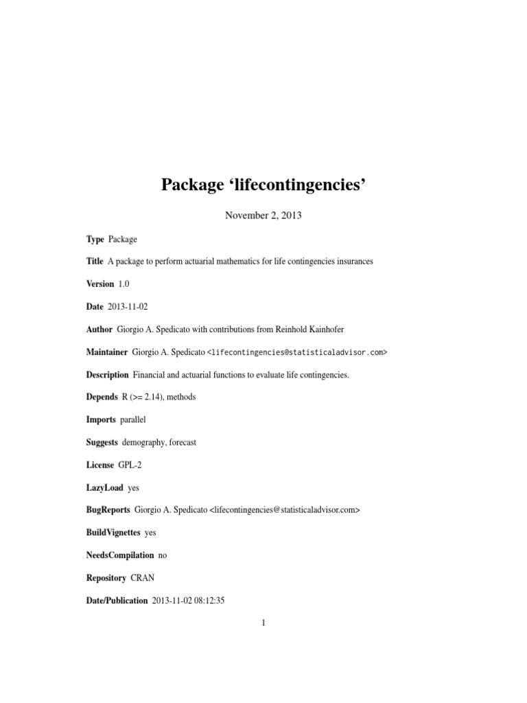 Life Contingencies | PDF | Bond Duration | Annuity (European)