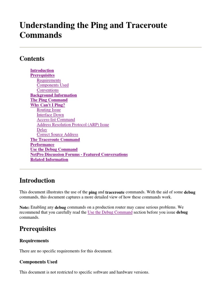 Understanding The Ping and Traceroute Commands | Download Free PDF ...