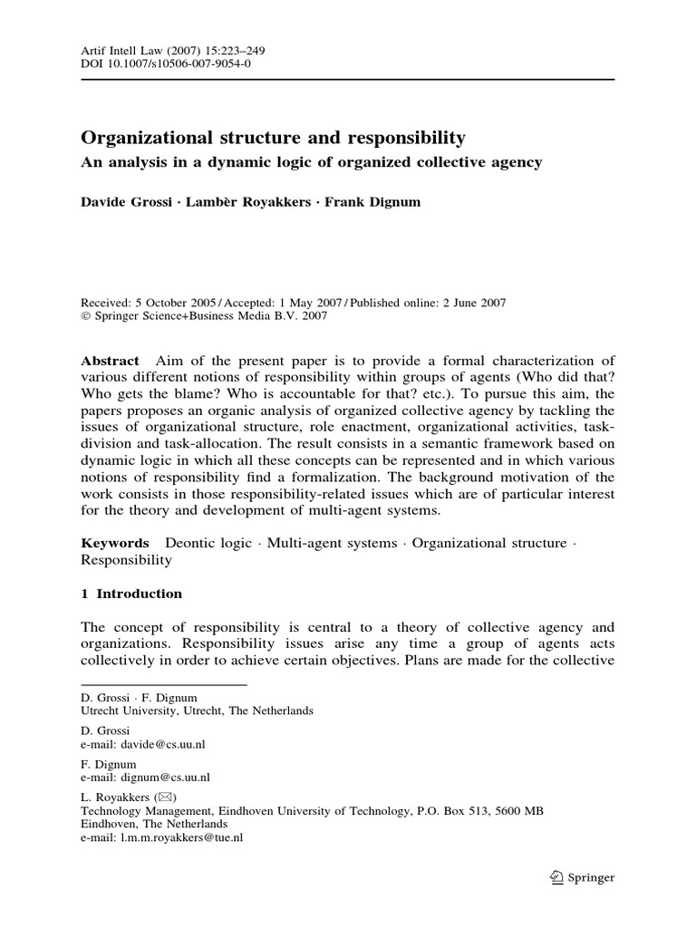 Analyzing Responsibility in Organizations | PDF | Motor Coordination ...