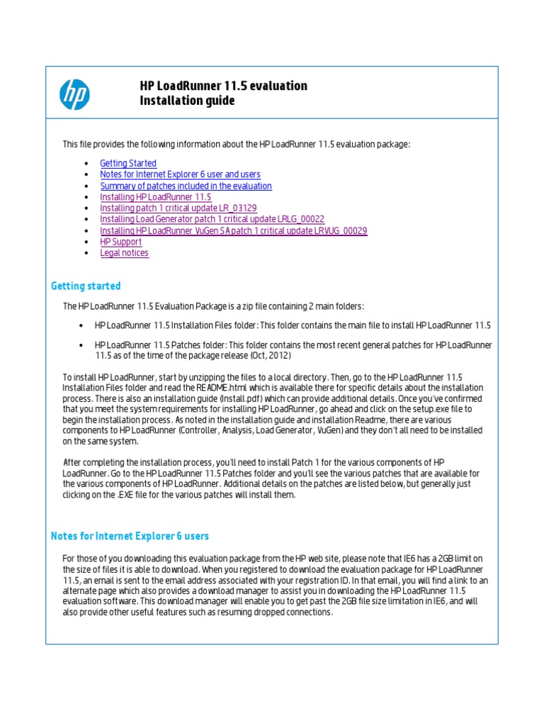HP LoadRunner 11.5 Trial Getting Started T7177-88033 | PDF | World Wide ...