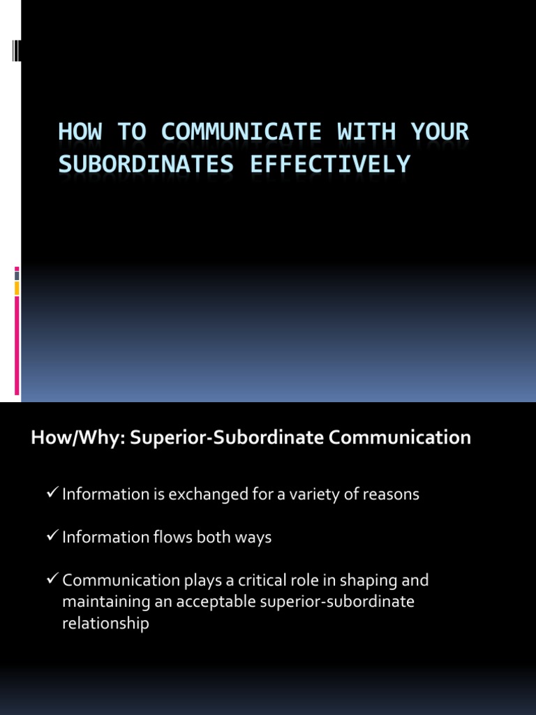 Effective Subordinate Communication | PDF | Body Language | Communication