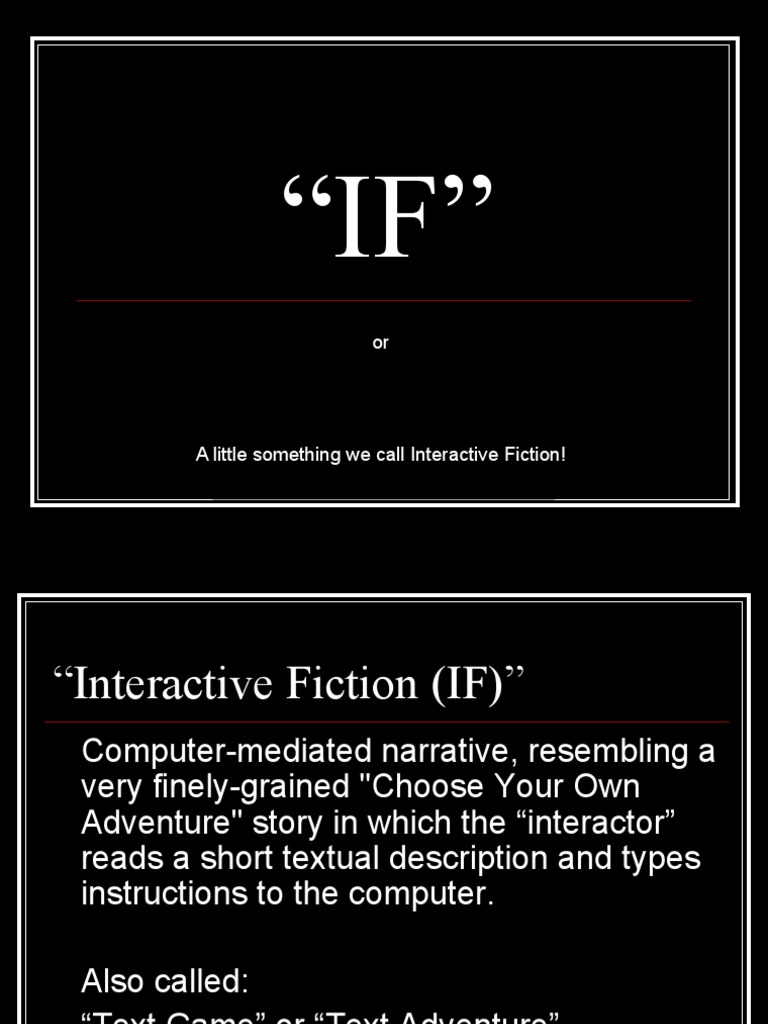 Interactive Fiction for Gamers | PDF | Computing And Information ...