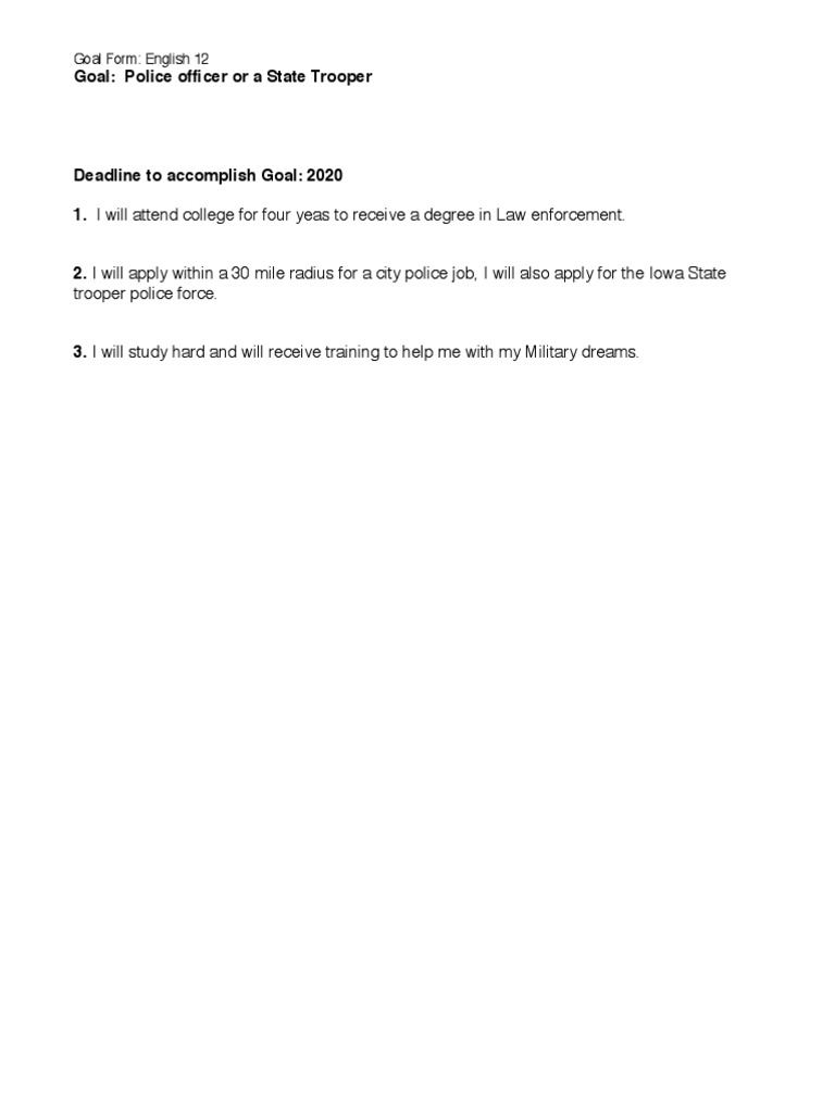 Law Enforcement Career Plan | PDF