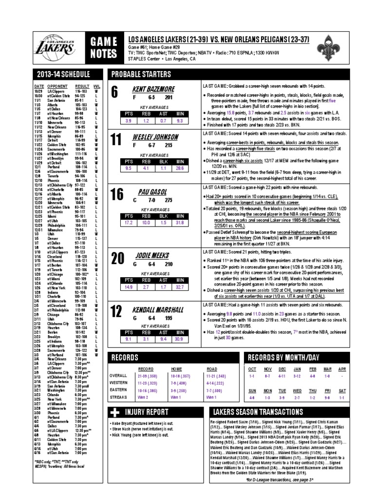Lakers PDF | PDF | Los Angeles Lakers | Kobe Bryant