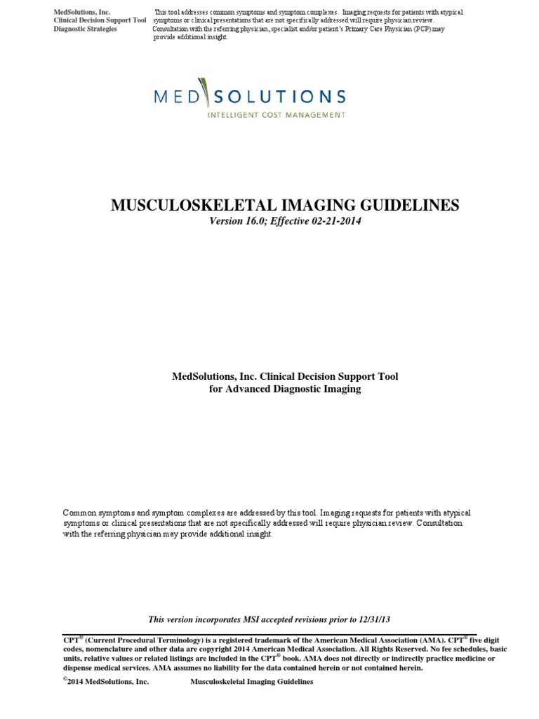 Musculoskeletal Imaging Guidelines | PDF | Shoulder | Knee