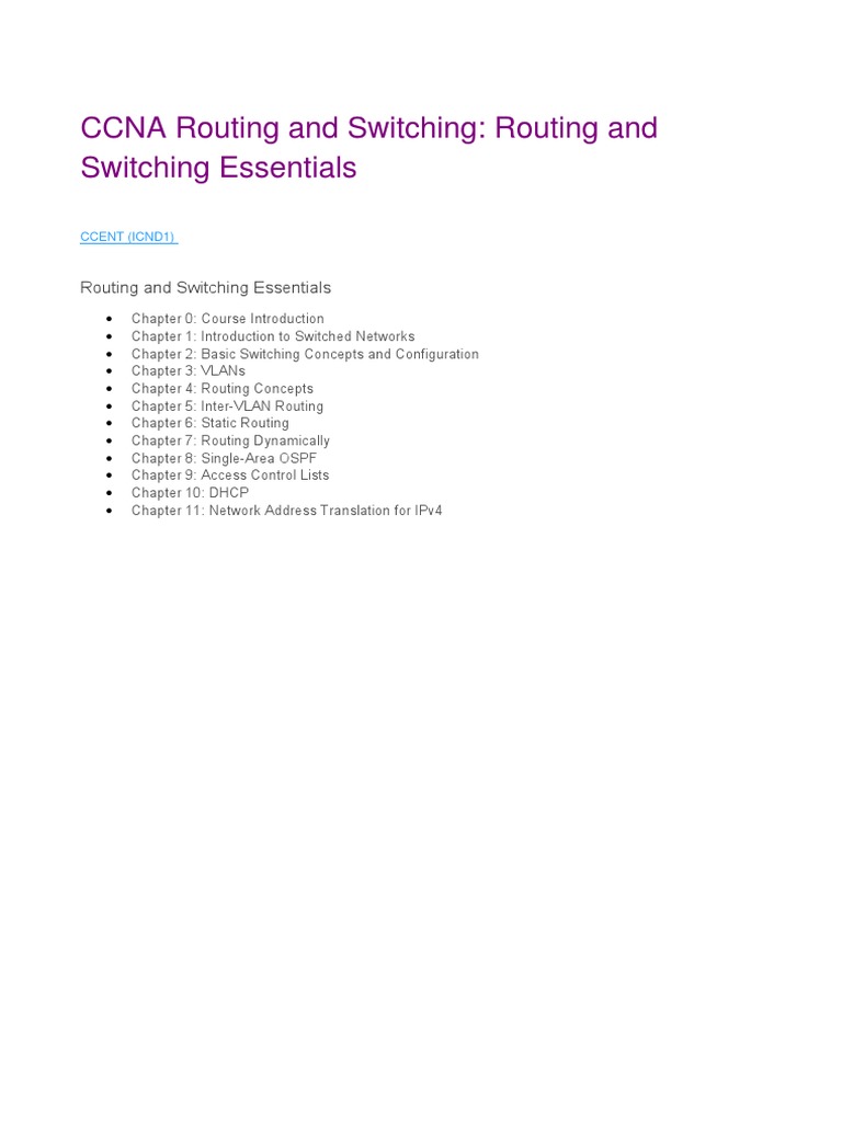 CCNA R&S-Routing and Switching Essentials | PDF | Science & Mathematics | Technology & Engineering