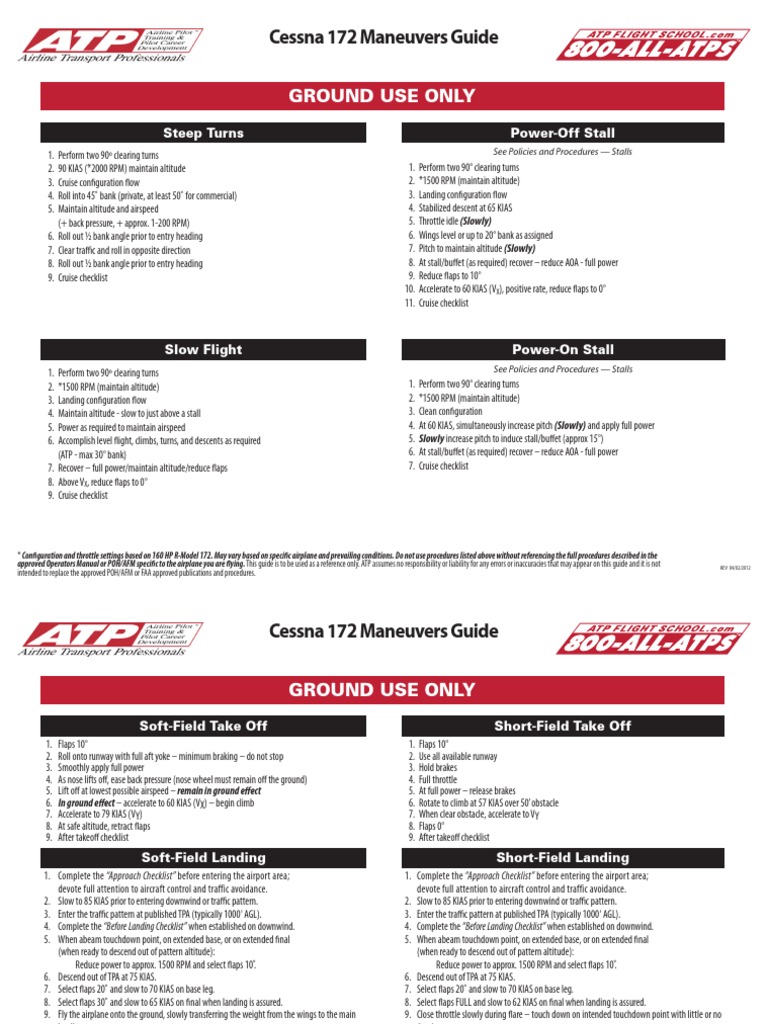 172 Maneuvers Guide | Stall (Fluid Mechanics) | Takeoff